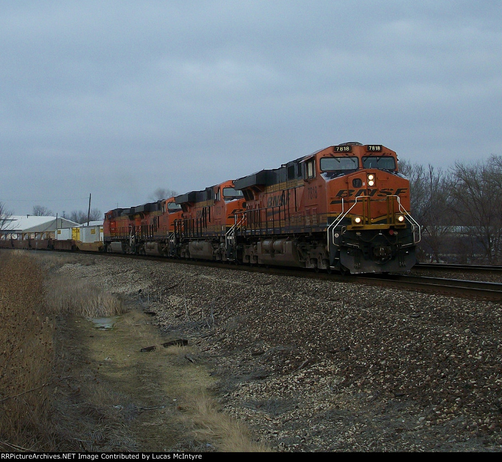 BNSF 7818 westbound BNSF intermodal train